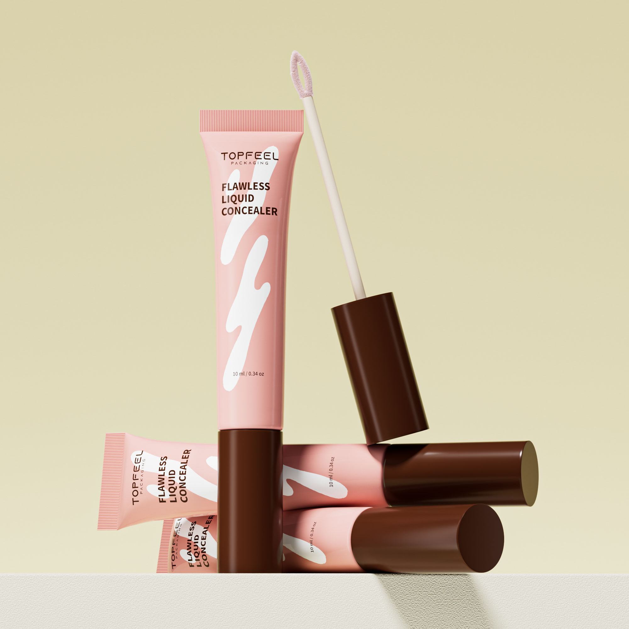 TU79 OEM Esnek PE Tüp Kozmetik Kabı, Flocked Aplikatör ile - TOPFEEL