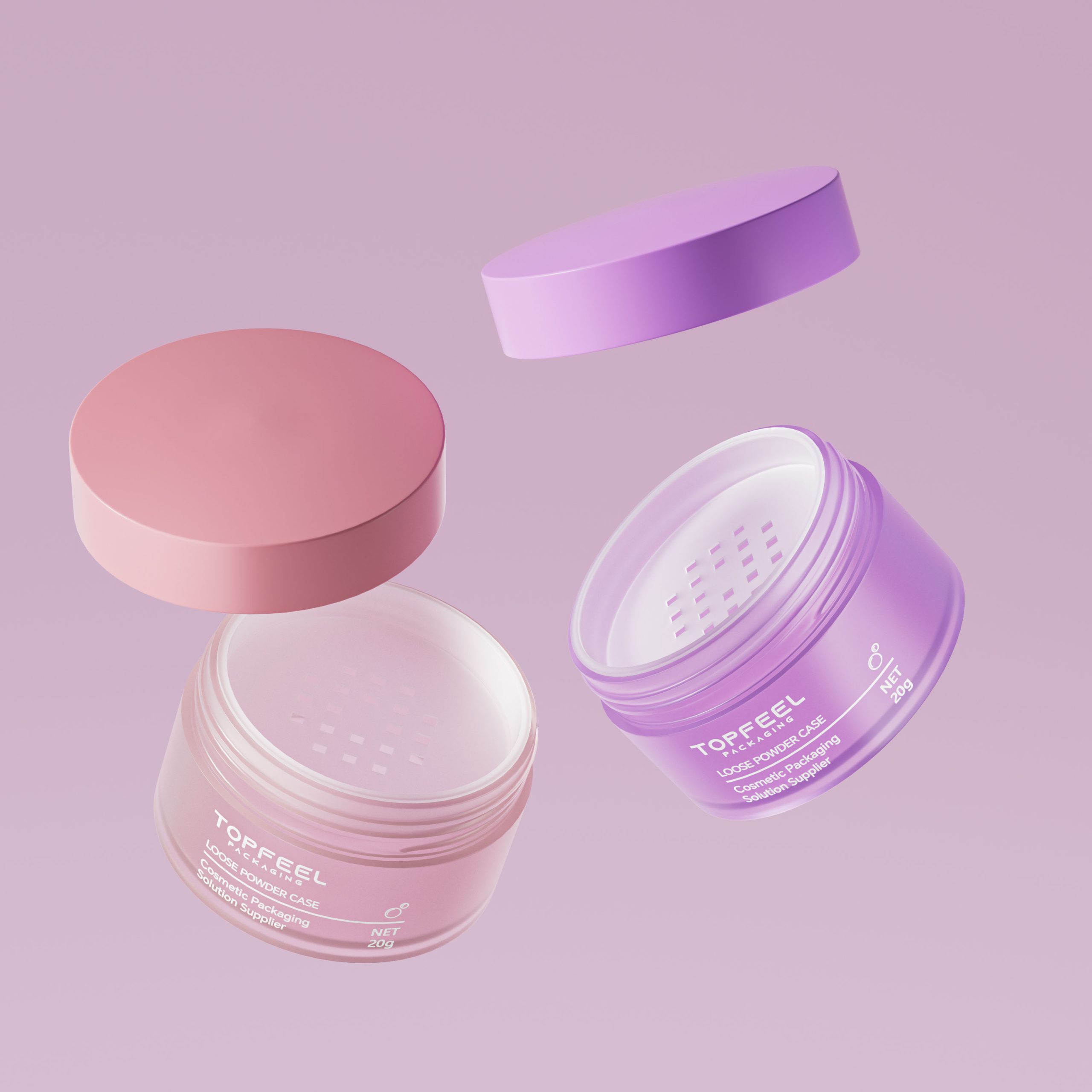 MB-70 Custom 20g Loose Powder Case With Mesh Sifter Wholesale - TOPFEEL