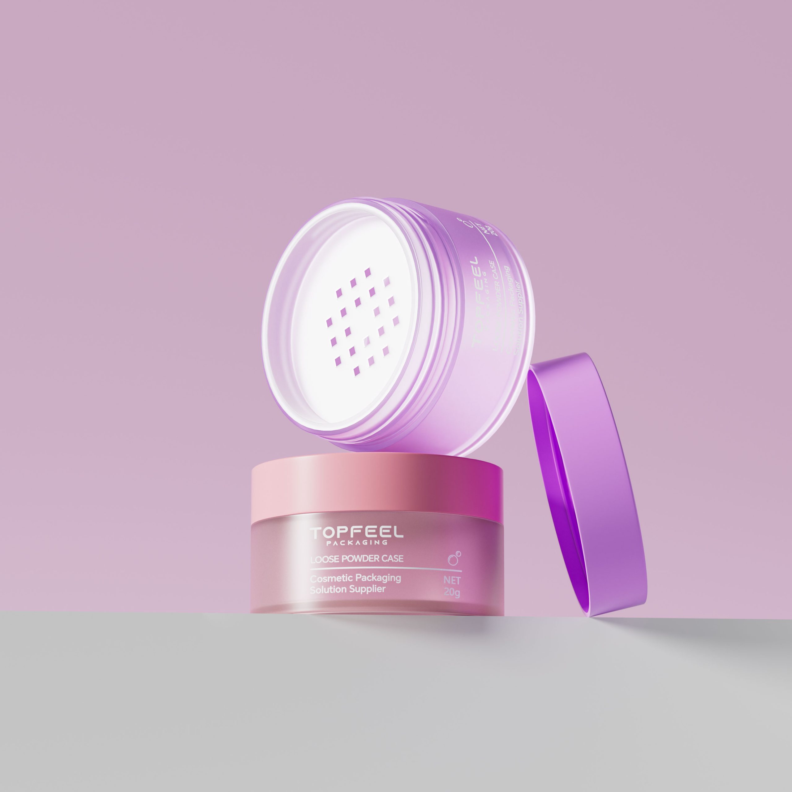 MB-70 Custom 20g Loose Powder Case With Mesh Sifter Wholesale - TOPFEEL