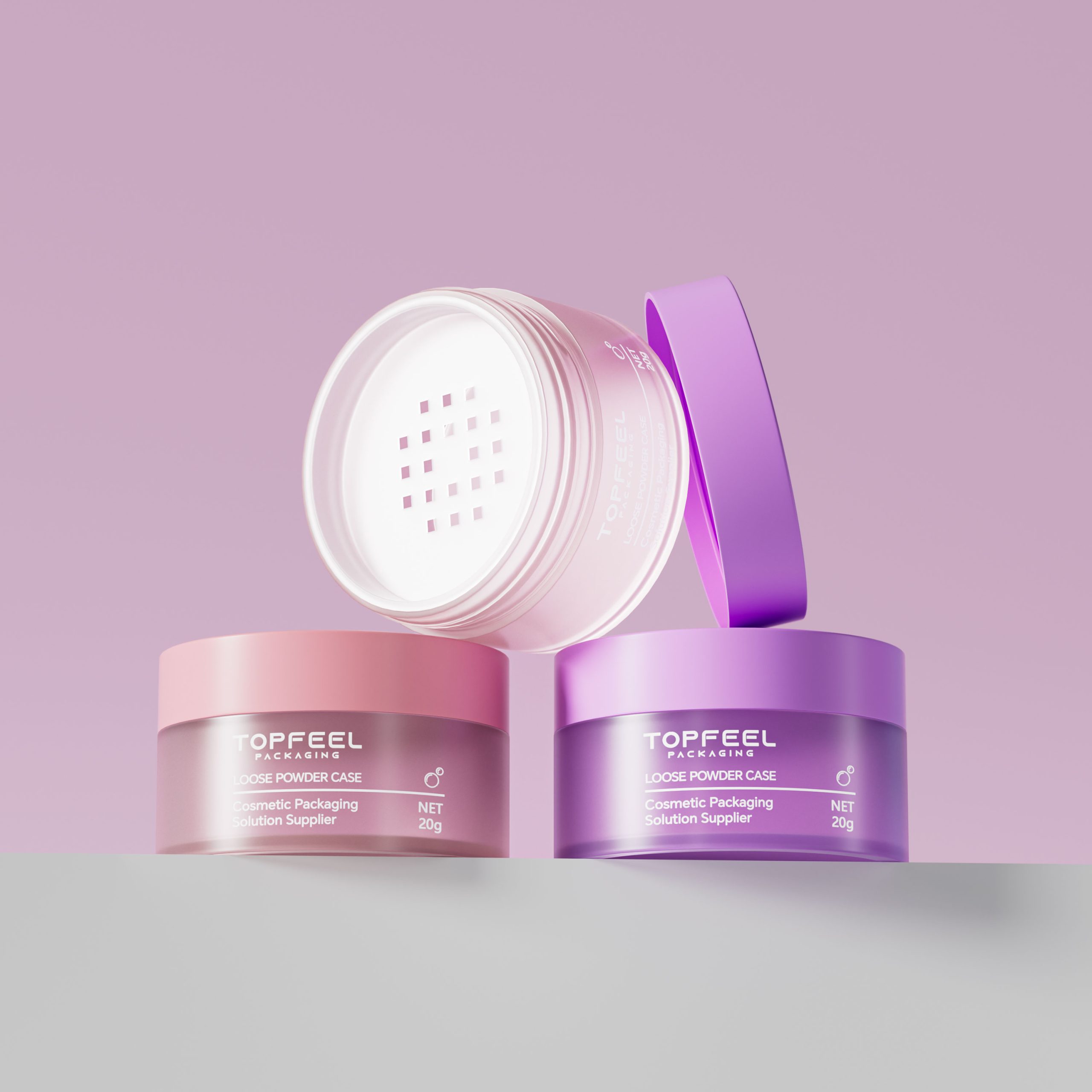 MB-70 Custom 20g Loose Powder Case With Mesh Sifter Wholesale - TOPFEEL